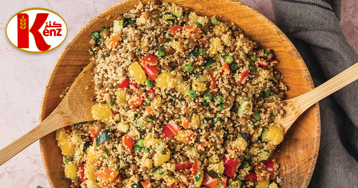 Salade colorée de couscous intégral